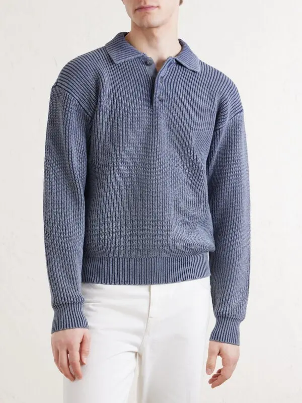 Aimé Leon Dore Knitted Cotton-blend Polo Sweater