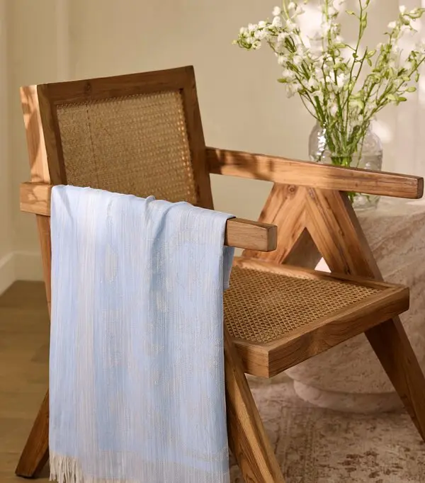 PRATESI Silk-cotton-linen Throw - Blue