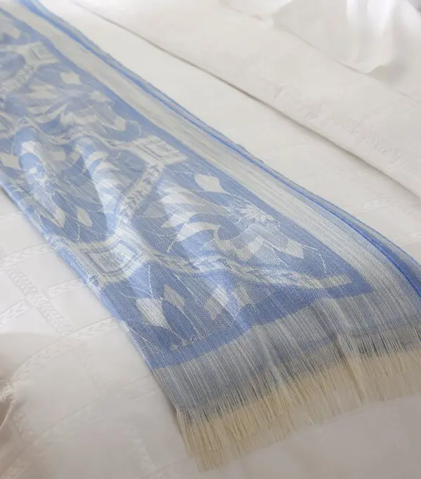 PRATESI Silk-cotton-linen Throw - Blue