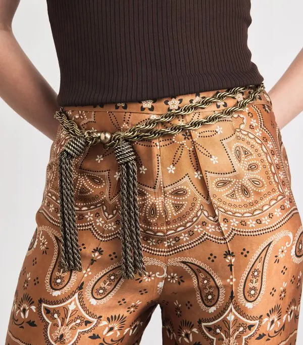 Sandro Bandana Print Flared Trousers