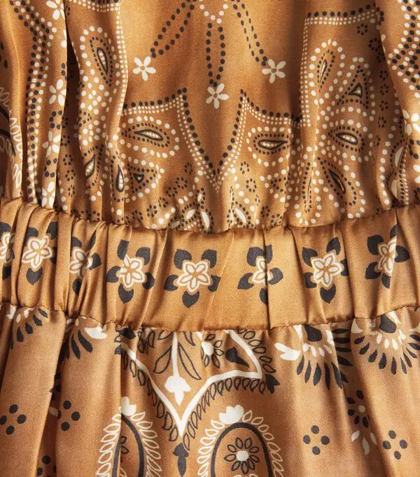 Sandro Bandana Print Midi Dress - Brown