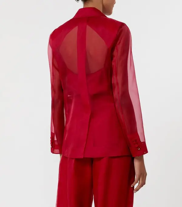 Max Mara Silk Organza Blazer - Red