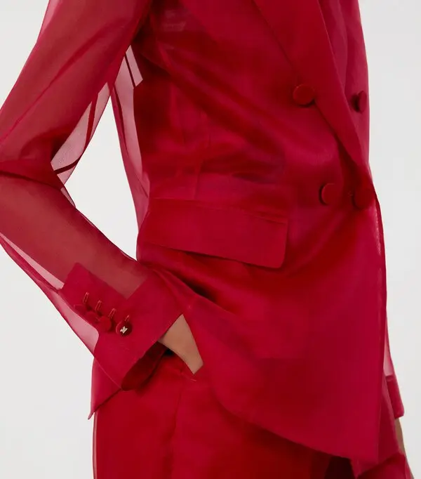Max Mara Silk Organza Blazer - Red