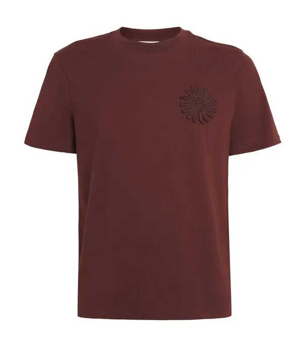 Sandro Cotton Crochet T-shirt - Brown