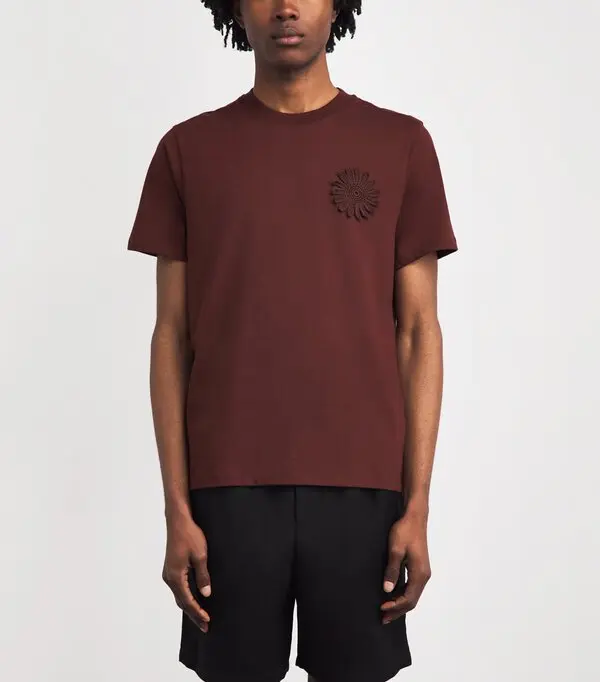 Sandro Cotton Crochet T-shirt - Brown