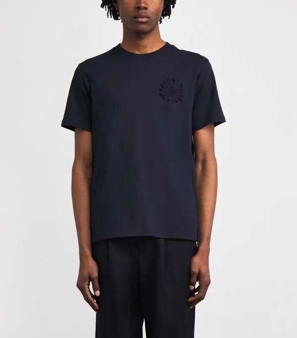 Sandro Cotton Crochet T-shirt - Blue