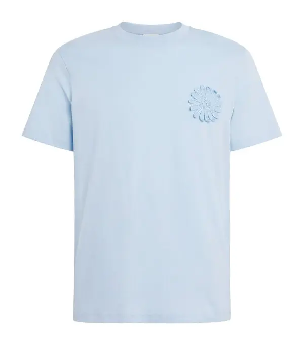Sandro Cotton Crochet T-shirt - Blue