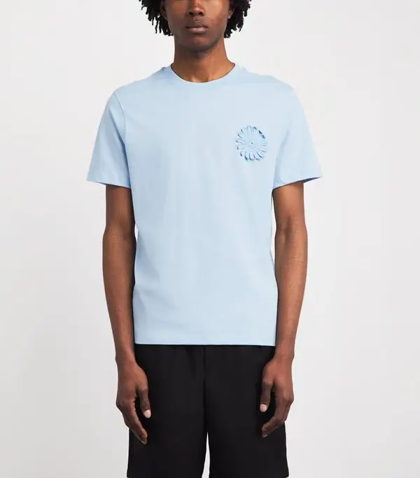 Sandro Cotton Crochet T-shirt - Blue
