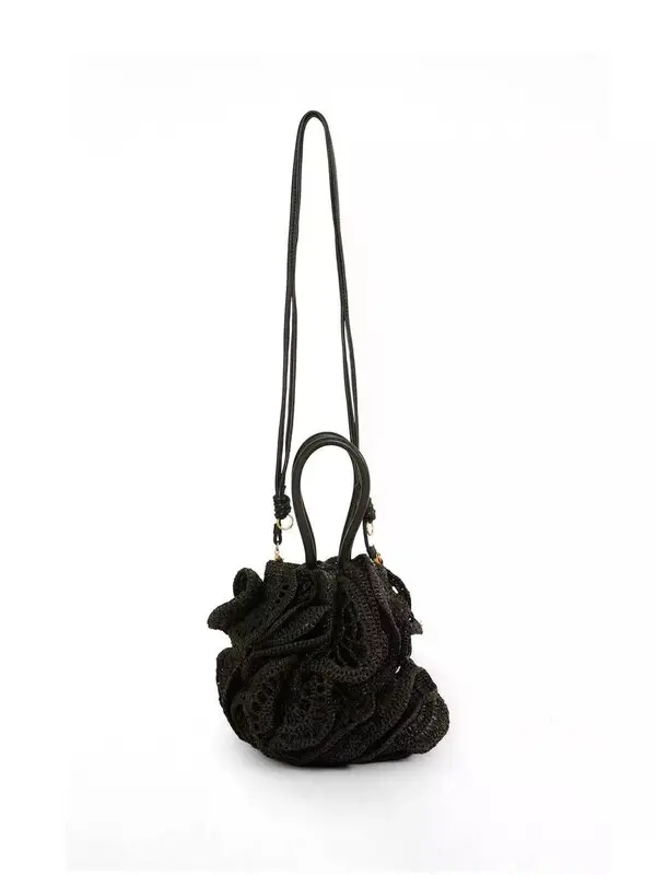 Farm Rio Raffia Flower Tote Bag
