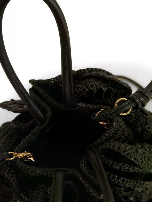 Farm Rio Raffia Flower Tote Bag