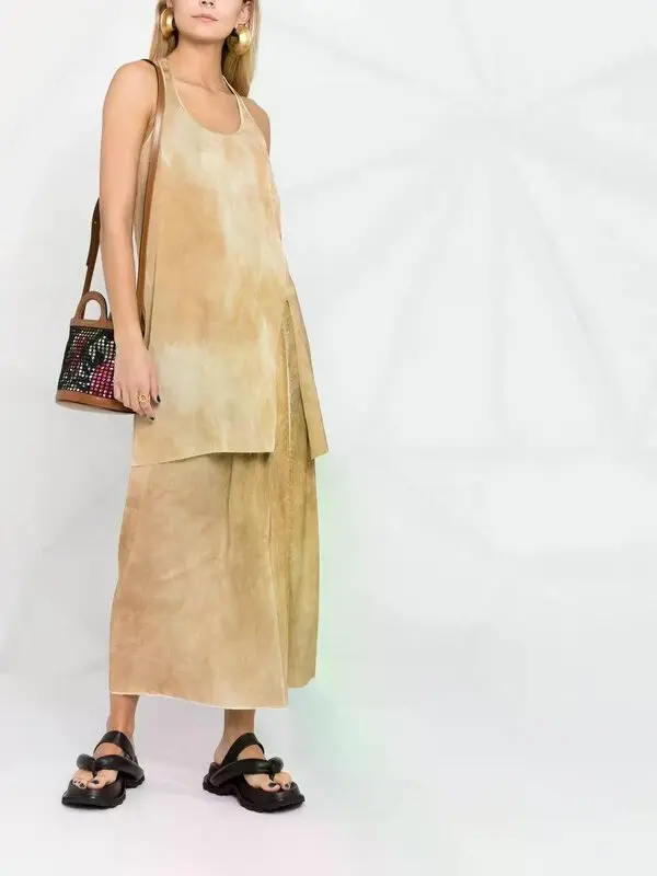 UMA WANG Distressed Raw-cut Maxi Skirt