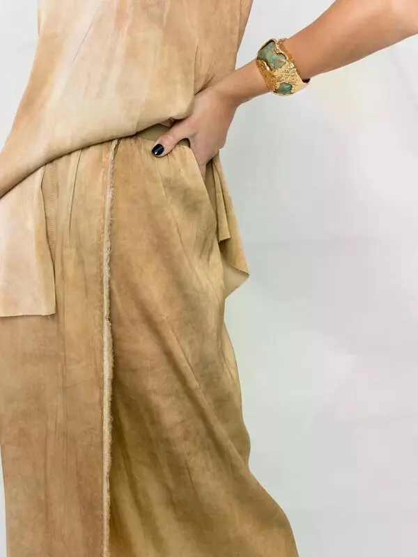 UMA WANG Distressed Raw-cut Maxi Skirt