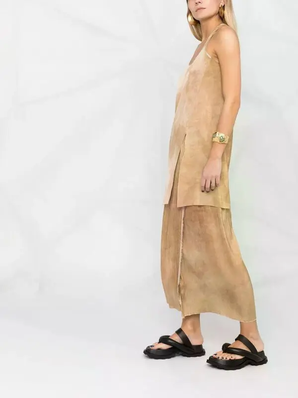UMA WANG Distressed Raw-cut Maxi Skirt