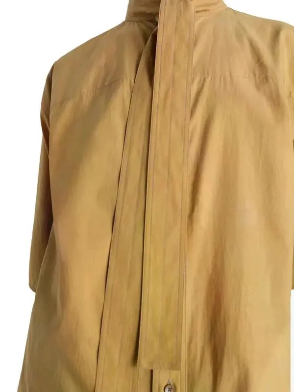 LEMAIRE Belted Midi Dress With Tie Neck - Neutrals