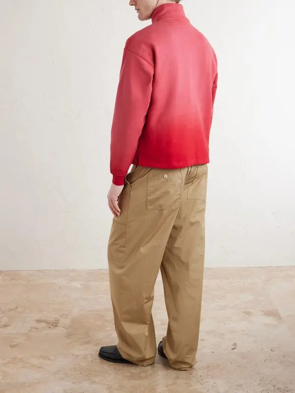 Aimé Leon Dore Logo-embroidered Half-zip Cotton Sweatshirt