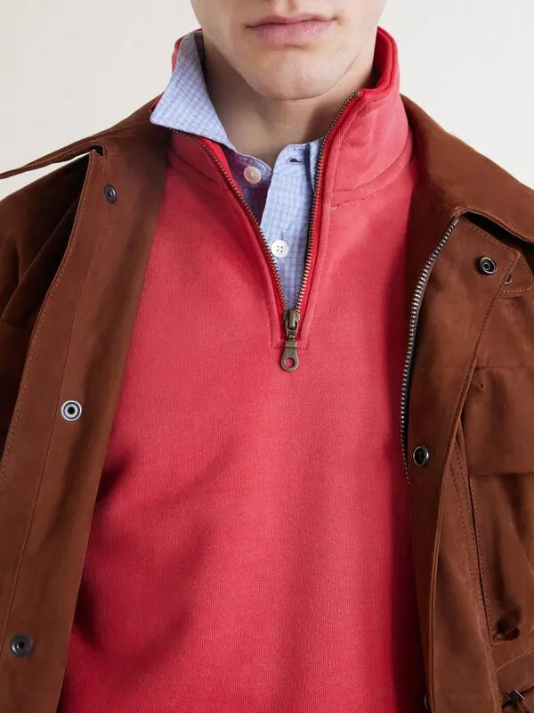 Aimé Leon Dore Logo-embroidered Half-zip Cotton Sweatshirt