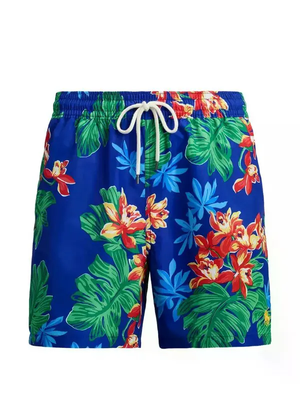 Polo Ralph Lauren Floral-print Swim Shorts - Blue
