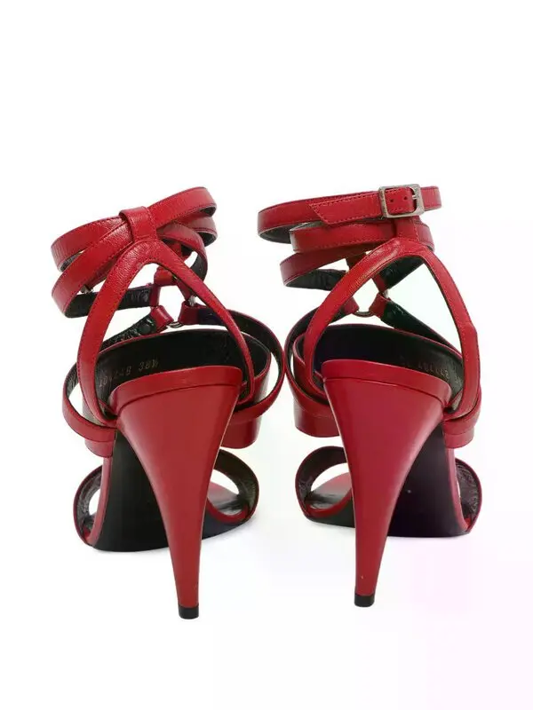 Saint Laurent Leather Ankle-strap Sandals With Buckle Fastening