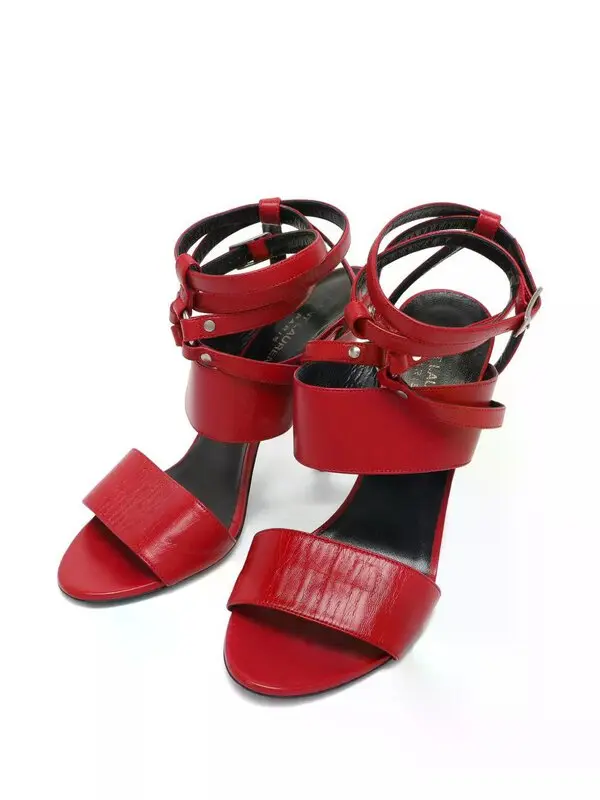 Saint Laurent Leather Ankle-strap Sandals With Buckle Fastening