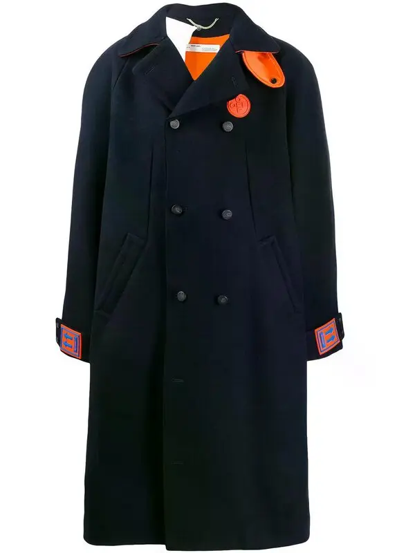 Off-White Double Breasted Midi Coat