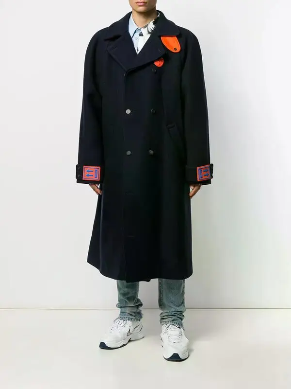 Off-White Double Breasted Midi Coat