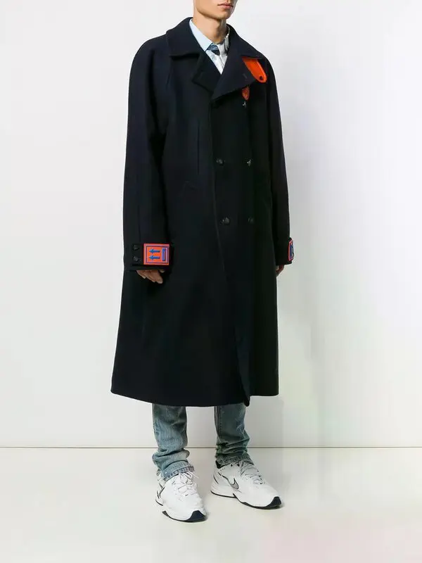 Off-White Double Breasted Midi Coat