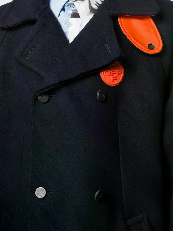 Off-White Double Breasted Midi Coat