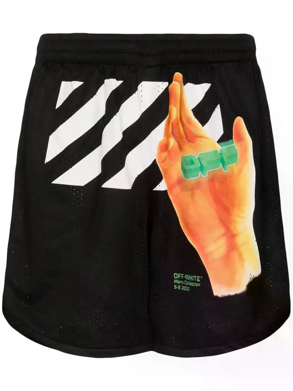 Off-White Logo Track Shorts - Black