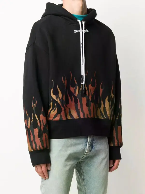 Palm Angels Tiger Flames Print Hoodie