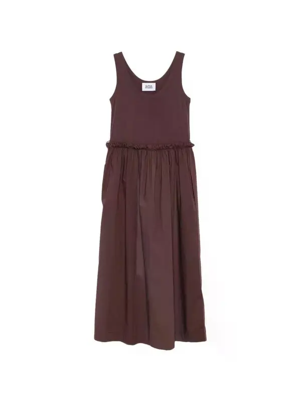 Alpha Studio Sleeveless Midi Dress With Ruffled Waist