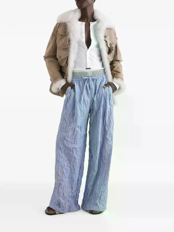 Dolce & Gabbana Waxed Faille Jacket With Fur Trim
