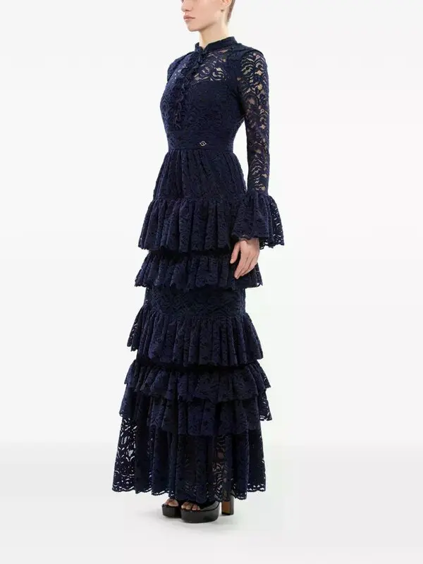 SAIID KOBEISY Ruffled Lace Tiered Dress