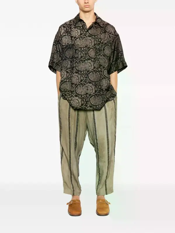 UMA WANG Striped Drawstring Trousers