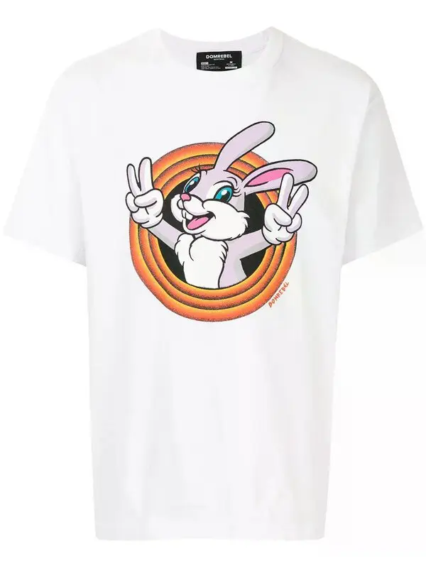 DOMREBEL Lucky Box-print Cotton T-shirt - White