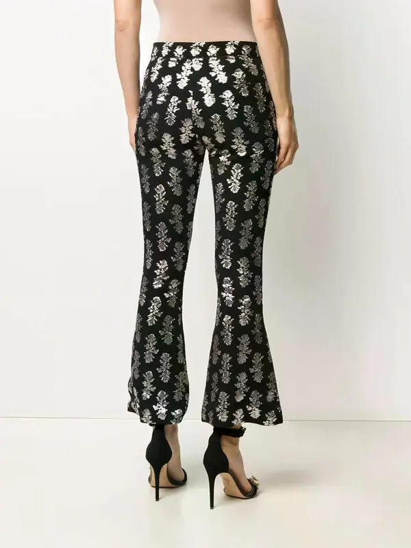 16Arlington Metallic-print Flared Trousers