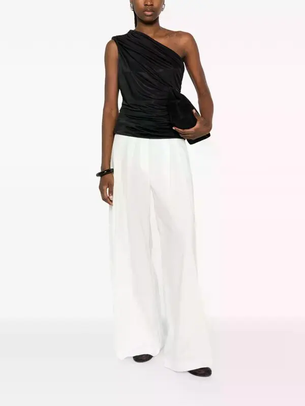MARSEM One-shoulder Ruched Top - Black