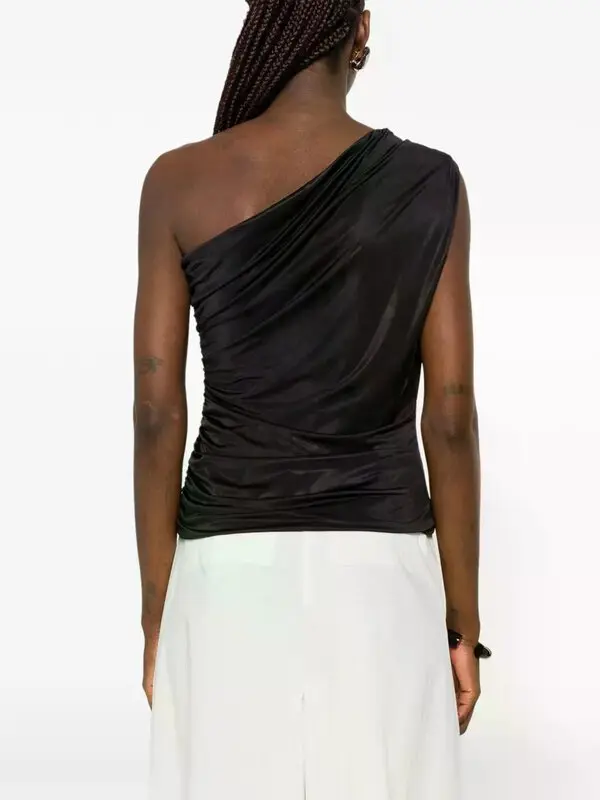 MARSEM One-shoulder Ruched Top - Black
