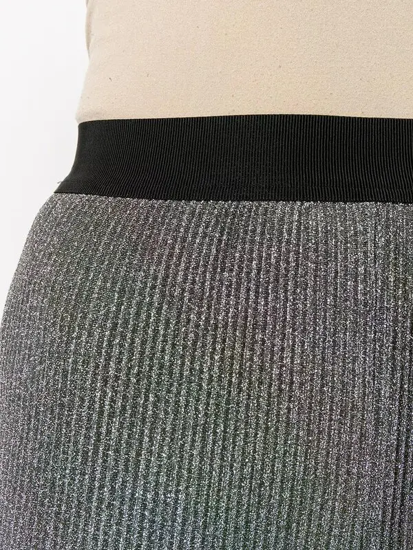 Alberta Ferretti Lurex Knit Flared Trousers