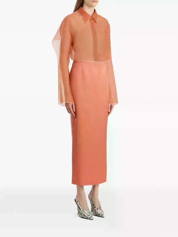Khaite Fritz Silk Organza Top - Orange