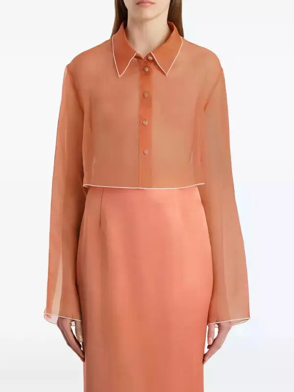 Khaite Fritz Silk Organza Top - Orange