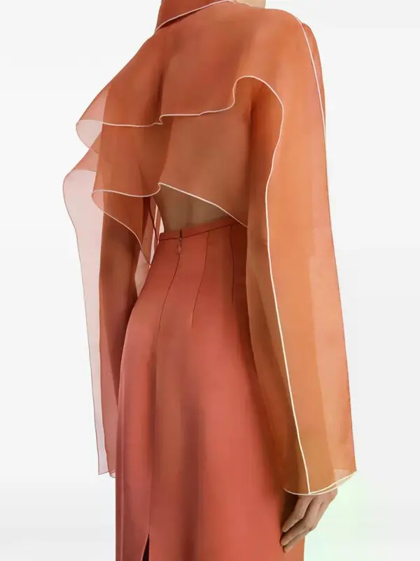 Khaite Fritz Silk Organza Top - Orange