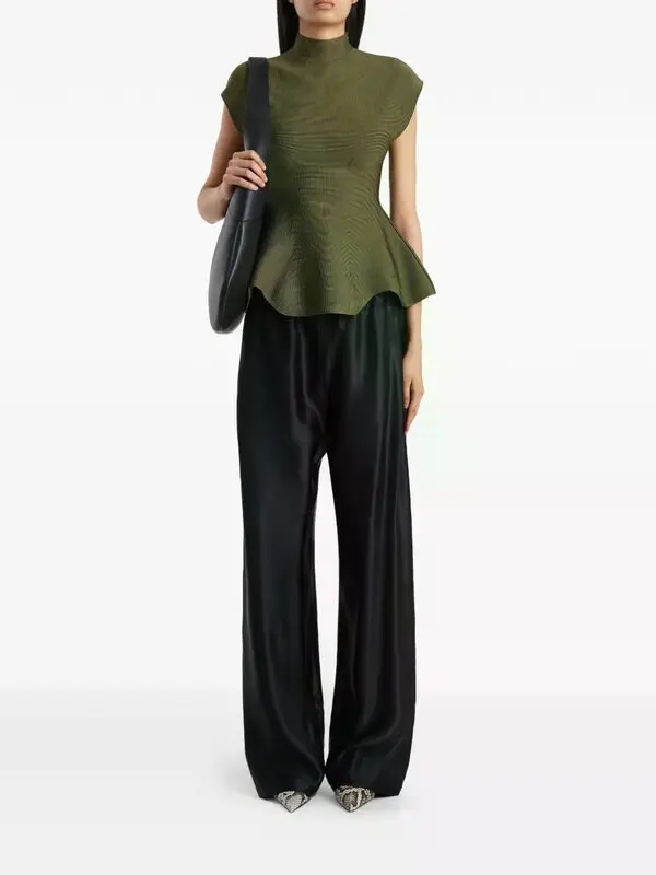 Khaite Andra" Milano-stitched Viscose Peplum Top