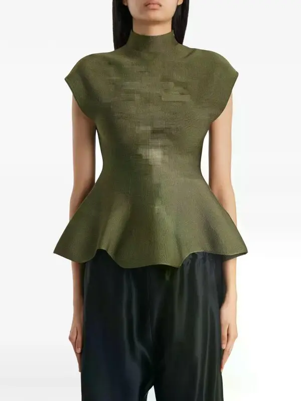 Khaite Andra" Milano-stitched Viscose Peplum Top
