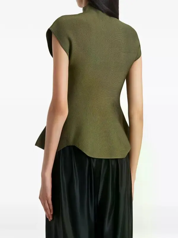 Khaite Andra" Milano-stitched Viscose Peplum Top