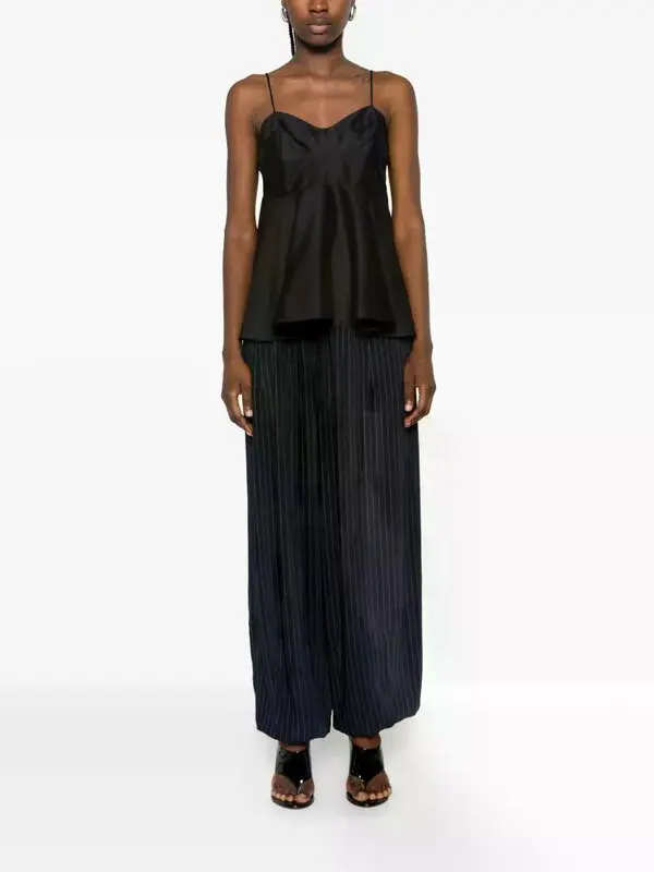 RÓHE Bustier Peplum Top - Black