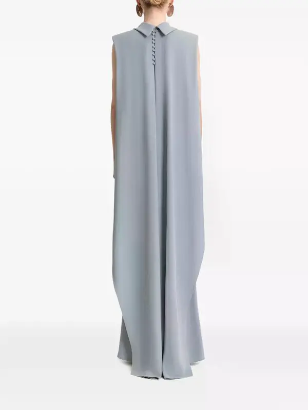 GEMY MAALOUF Padded-shoulders Maxi Dress - Blue
