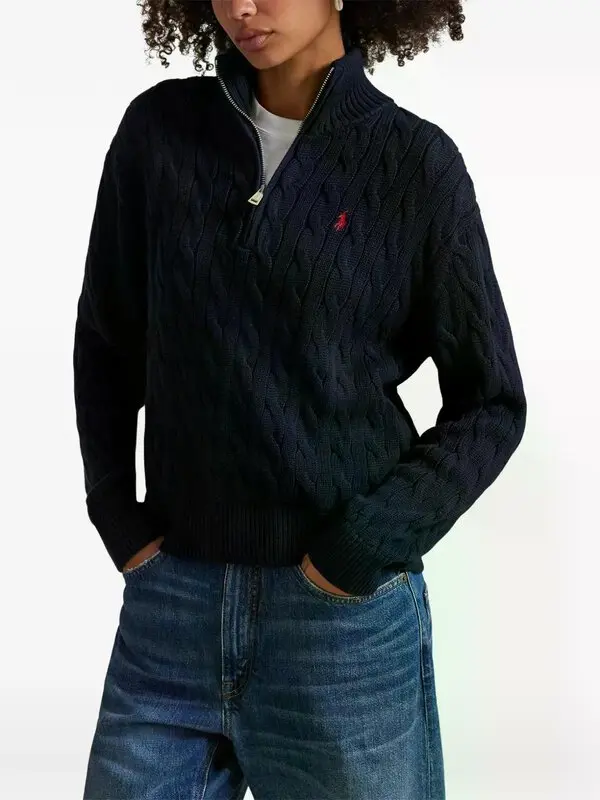 Polo Ralph Lauren Cable-knit Zip-up Sweater - Blue