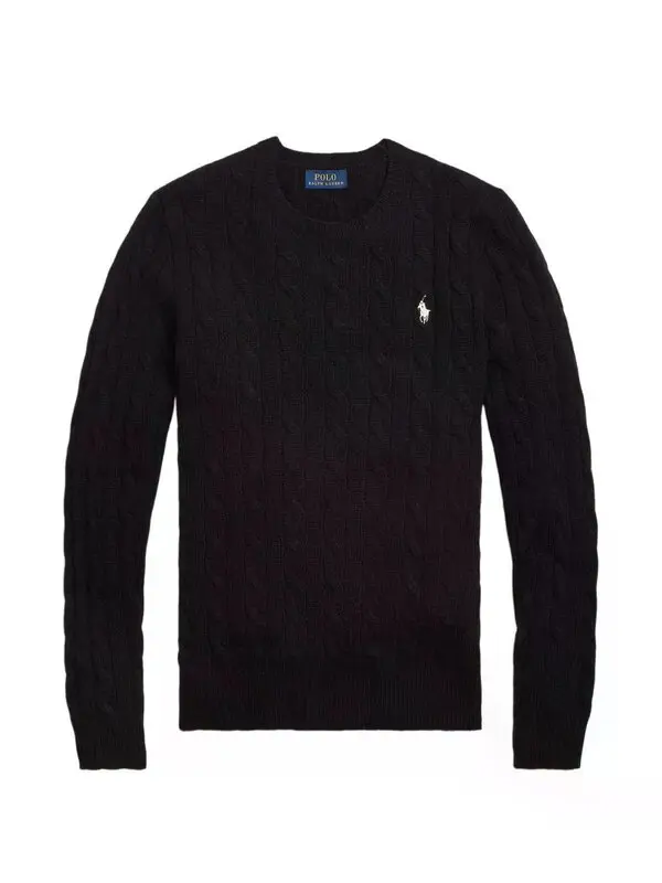 Polo Ralph Lauren Cable-knit Sweater With Logo - Black