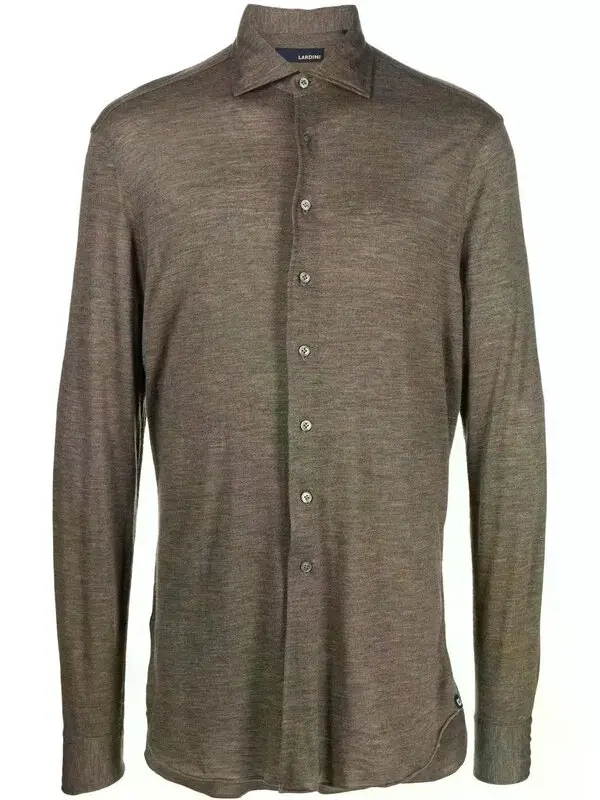 LARDINI Button-front Long-sleeved Polo Shirt