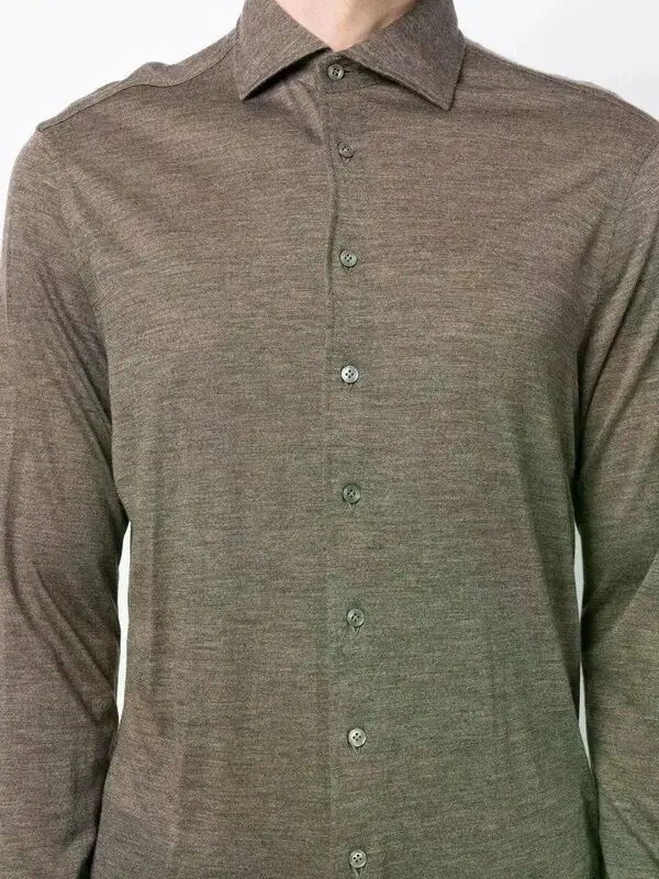 LARDINI Button-front Long-sleeved Polo Shirt